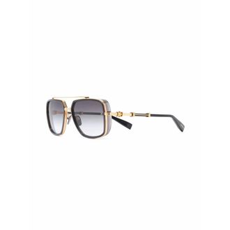 Balmain unisex, Accessoires, Noir, Taille: 58 MM Officier Square Lunettes de soleil