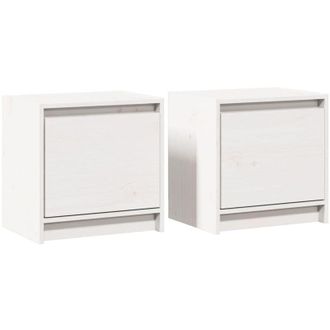 vidaXL Vidaxl - Nachtschränke 2 Stk. Weiß 40x30,5x40 cm Massivholz Kiefer