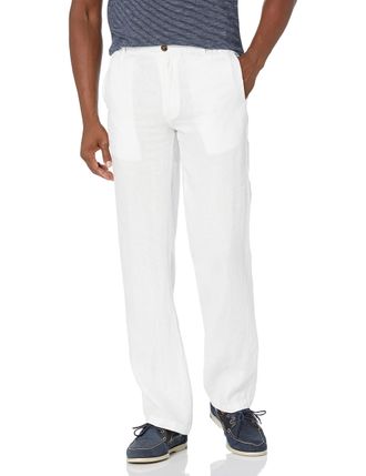 28 Palms Amazon-Marke: 28 Palms Linen Drawstring Pant Hosen, casual, white, Medium/34 Inseam