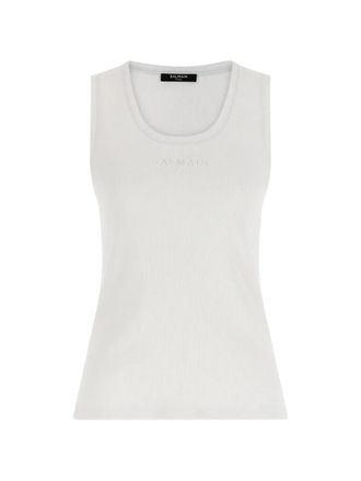 Balmain Small Balmain Paris Emb Jersey Tank Top
