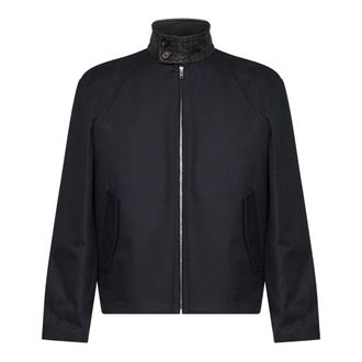 Bottega Veneta Cotton Gabardine Harrington Jacket - - Jackets - Herren - Blau - M