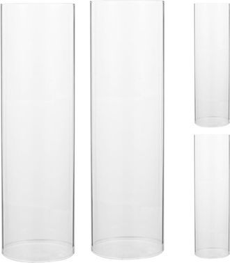 BESPORTBLE 4 St&uuml;cke Glaszylinder Windlichtgl&auml;ser mundgeblasen Glas Kerzenhalter Teelichtgl&auml;ser Ersatz Zylinder Teelichthalter Kerzenst&auml;nder Ohne Boden f&uuml;r Zuhaus