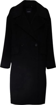 Max Mara Femme, Manteaux, Noir, Taille: 42 FR Manteau Double-Boutonnage