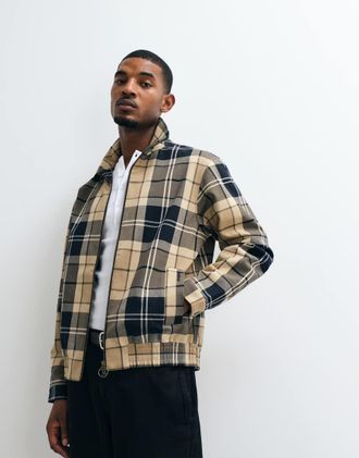 Barbour Blouson, wasserabweisende Jacke mit Tartan-Karo in Beige-Neutral