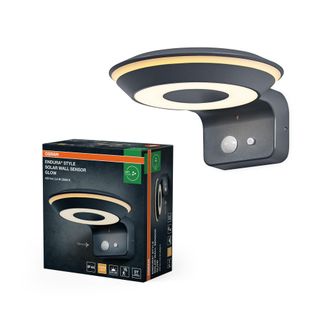 Osram ENDURA Style Solar-Wandleuchte Glow, zwei separat steuerbare Lichtringe, warmwei&szlig;es Licht (3000K), integrierter Sensor, ohne Strom nutzbar, Schutzklas