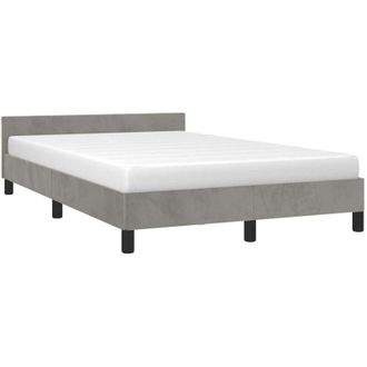 vidaXL Cadre de lit avec t&ecirc;te de lit Gris clair 120x200 cm