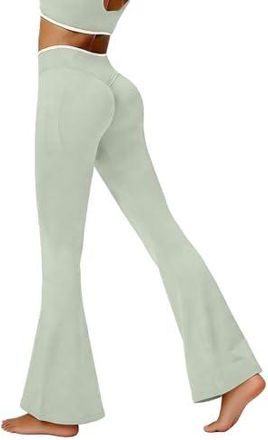 Generic Legging de yoga avec design contrast&eacute;, jambes &eacute;vas&eacute;es et taille pour femme, extensible, confortable et sportif. Pantalon de fitness pour femme 7/8, Ve