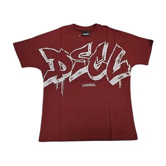Disclaimer Graffiti Style Logo T-Shirt - - Tops - Herren - Rot - M