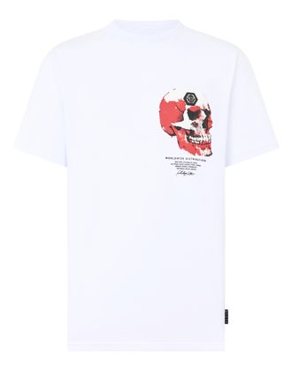 Philipp Plein Roundneck T-Shirt Puffy Red Skull Skull
