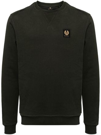 Belstaff sweat en coton &agrave; patch logo - Vert