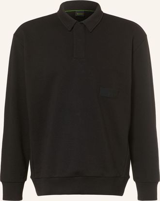 HUGO BOSS Sweat-Poloshirt Placket schwarz