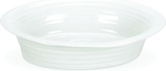 Portmeirion Sophie Conran wei&szlig;e runde Kuchenform | 26,7 cm Kuchenform zum Backen von Quiche, Topfkuchen und Torten | aus feinem Porzellan | sp&uuml;lmaschinen- und mik