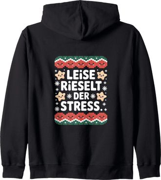 Mapanoli Design Leise Rieselt Der Stress - Weihnachten Familie Spruch Kapuzenjacke