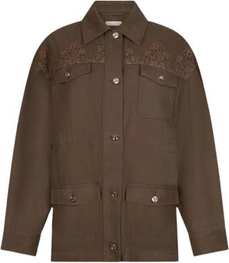 Liu Jo Femme, Vestes, Vert, Taille: 36 FR Veste avec d&eacute;tail en macram&eacute;