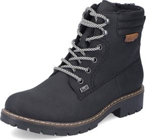 Rieker Damen Schnürstiefeletten Y9125, Frauen Stiefeletten, wasserabweisend, riekerTEX,Stiefel,Bootee,Booties,halbstiefel,schwarz (00),37 EU / 4 UK