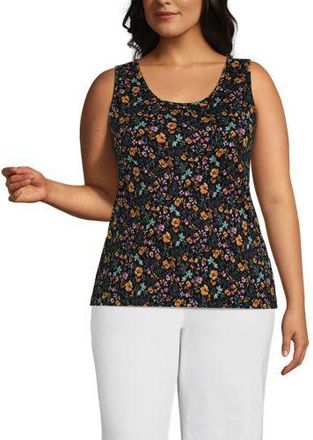 Lands End Baumwoll-Top, Damen, Größe:52-54 plus, Schwarz, Baumwolle, by Lands End