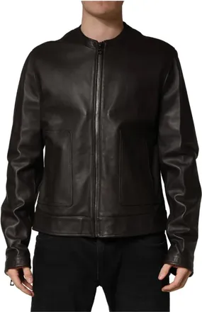 Dolce & Gabbana Homme, Vestes, Noir, Taille: 2XL Blouson de motard