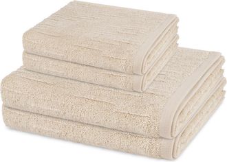 ROSS 4er Set Premium Handt&uuml;cher & Duscht&uuml;cher - Flauschig Weich, Saugstark 500 g/m&sup2; Walkfrottee aus Flammengarn, 100% Baumwolle - Langlebig, Pflegeleicht m