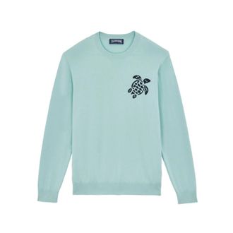 Vilebrequin Cotton Sweater Turtle - - Knitwear - Herren - Blau - L
