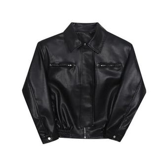 Generic Veste bomber en cuir pour homme avec doublure en polaire chaude et &eacute;paisse - Veste en cuir v&eacute;ritable - Couleur unie - Style d&eacute;contract&eacute; - Coupe ajust&eacute;
