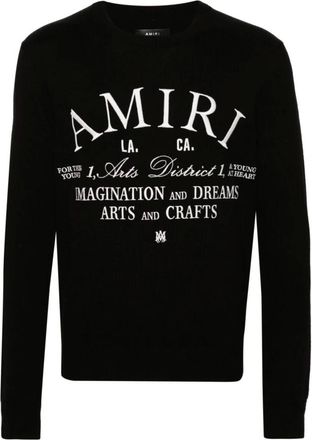 Amiri Homme, Pulls, Noir, Taille: M Arts District Crew Sweater