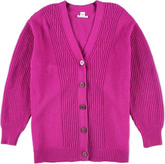Herm&egrave;s Herm&egrave;s Textured Ribbed V-Neck 71 cms Long Cardigan Size L