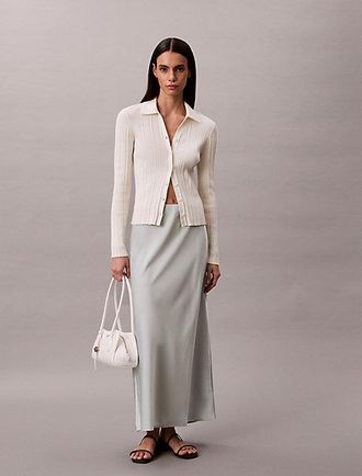 Calvin Klein A-linien-maxirock Aus Satin - Pale Meadow - Damen - XL