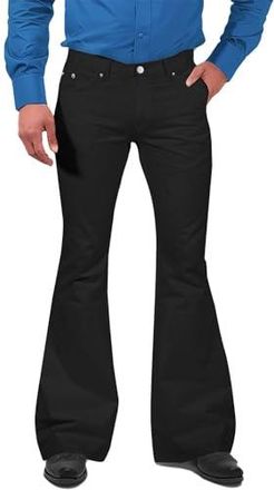 Generic Pantalon des ann&eacute;es 70 pour homme - Pantalon en jean pour homme - Pantalon en jean pour homme - Pantalon en jean pour lext&eacute;rieur et la maison, Noir, X