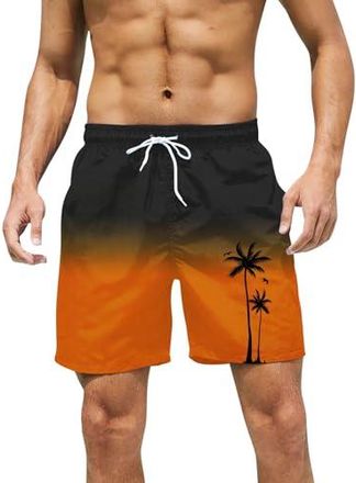 Generic Short de bain pour homme - Short de plage d&eacute;t&eacute; - S&eacute;chage rapide - Short de bain pour homme, Orange, 3XL