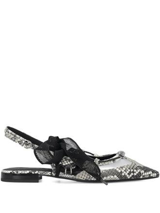 Pinko escarpins plats effet peau de serpent - Gris