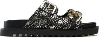 Guess Femme, Chaussures, Noir, Taille: 35 EU Fatema 4G Logo Slipper