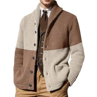 Generic Blousons Homme Vintage Veste Chaude Homme Doux Gilet Cardigan à Manches Longues Pour Ouvert Sur Le Devant Au Design éLéGant Décontracté Au Quotidien E