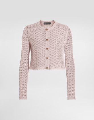 Dolce & Gabbana Viscose Cardigan - Frau Strickwaren Rosa 50