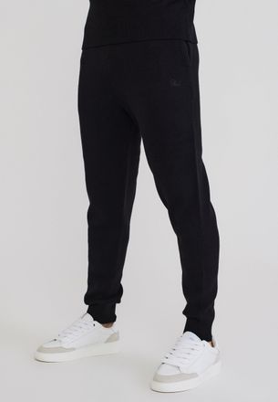 Siksilk Herren Schwarze Gestrickte Jogginghose XXL