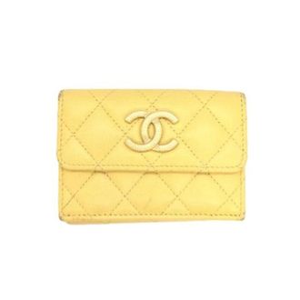 Chanel Portefeuille en cuir Pre-owned - Femme - Pre-owned - Jaune - Taille: ONE Size