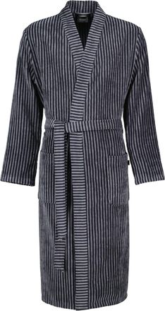 CawÖ Home Bademäntel Herren Kimono Streifen 4854 anthrazit - 97 XL
