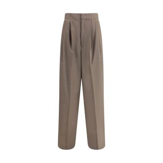 SA SU PHI Femme, Pantalons, Gris, Taille: 36 FR Elegant Wide-Leg Wool Pants