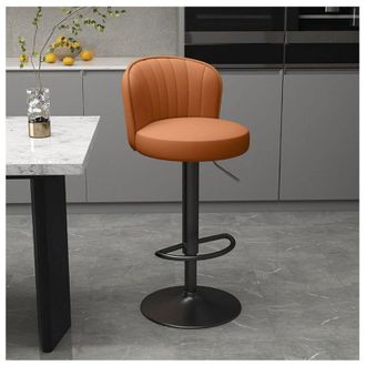 Generic Verstellbare Drehhocker, 2Er-Set, Moderne Barhocker mit Hoher R&uuml;ckenlehne Aus Leder, 60-80 cm Hoch, Ideal f&uuml;r K&uuml;cheninsel, Bar Oder Esszimmer