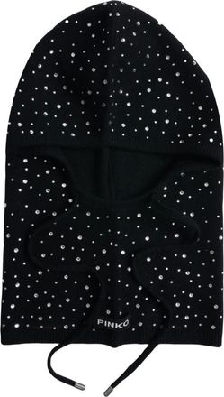Pinko Pinko, Femme, Accessoires, Noir, Taille: ONE Size Rhinestone Balaclava Hat