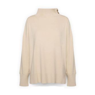 Elena Miro Viskose-Strickjacke mit Kn&ouml;pfen - - Knitwear - Damen - Beige - M