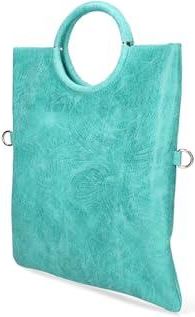 Gave Lux Sac &agrave; main pour femme en cuir v&eacute;ritable Made in Italy 29x30x1 cm GLX228105223FBG, turquoise, Taille unique
