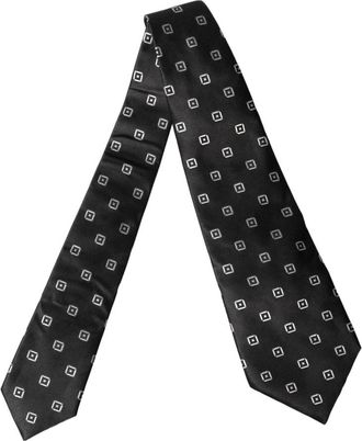 Dolce & Gabbana Homme, Accessoires, Gris, Taille: ONE Size Cravate en soie g&eacute;om&eacute;trique