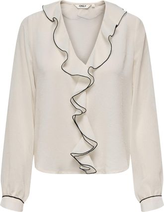 Only Onledith Life Ls V-Neck Frill Top WVN