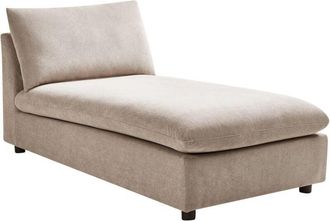 Beliani Beliani - Chaise Longue en Tissu Rembourré Sans Accoudoirs Meuble de Salon Taupe Vizille