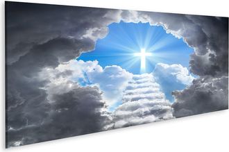 Islandburner Bild auf Leinwand Treppe Zum Kreuz Licht Ende des Tunnels Jesus Gott Bilder Wandbilder Poster