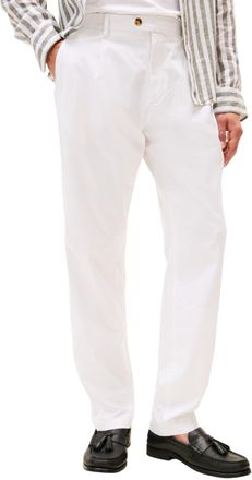 Tommy Hilfiger Herren Chino Hose Harlem Satin Relaxed Fit, Weiß (Th Optic White), 36W/34L