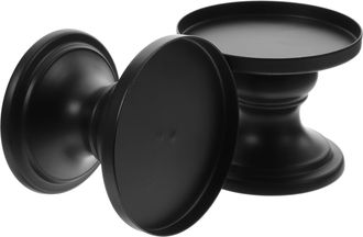 NUOBESTY 2 St&uuml;ck Schwarzer Kerzenhalter aus Metall Kerzenst&auml;nder f&uuml;r Stumpenkerzen Eleganter Metallleuchter f&uuml;r Wohn und Esszimmerdekoration