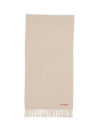 Acne Studios Fringed Wool Scarf - Beige