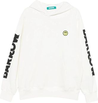 Barrow Smiley Emblem Baumwoll-Pullover-Hoodie - - Sweatshirts & Hoodies - Herren - Wei&szlig; - S