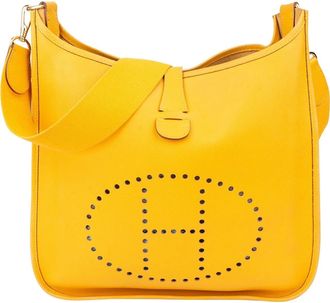Herm&egrave;s Crossbody Bags - Hermes Yellow Leather Evelyne GM Crossbody Bag - Gr. unisize - in Orange - f&uuml;r Damen
